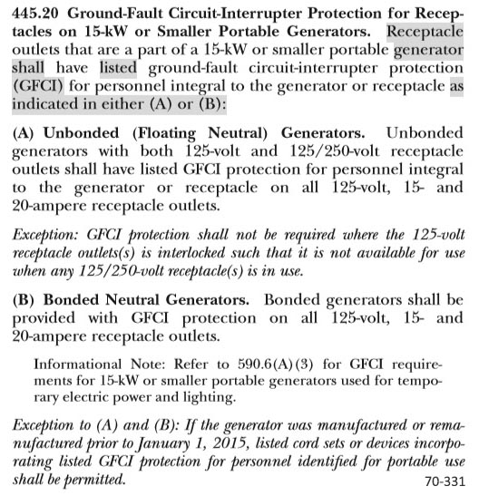 2017 NEC Article 445.20 - Thompson Learning - Home of Electrical ...
